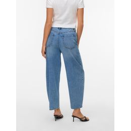 V&eacute;ro Moda VERO MODA Damen Ankle-Jeans "VMBILLIE HR BARREL ANK JEANS LI3154 NOOS", blau, Gr. 29, unifarben, Denim/Jeans, Obermaterial: 100% Baumwolle, Jeans,