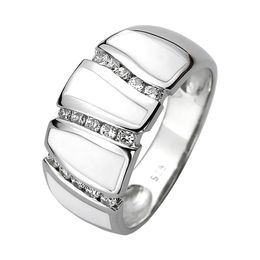 Jobo Damen Fingerring, 56, Silber 925 (Sterlingsilber), silber, Silber 925 (Sterlingsilber), Fingerringe, 925 Silber mit wei&szlig;er Emaille und 15