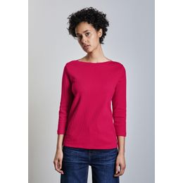 Street One Damen 3/4-Arm-Shirt, pink, Gr. 46, unifarben, Web, 95% Baumwolle, 5% Elasthan, Shirts, aus softem Materialmix