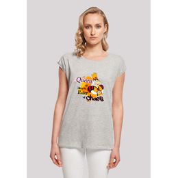 F4NT4STIC Damen T-Shirt "Alice im Wunderland Queen Of Hearts", grau, Gr. XS, Obermaterial: 100% Baumwolle, Shirts, Retro, Heroes of Childhood, TV