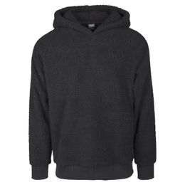 Rundhalspullover Urban Classics "Urban Classics Herren Sherpa Hoody", Herren, Gr. L, schwarz, 100% Polyester, unifarben, normal, ohne Ausschnitt, Pullover Rundhalspullover