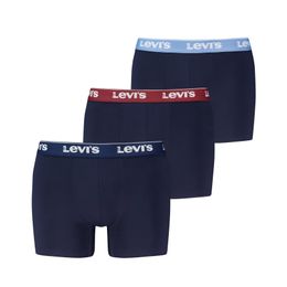 Levi's LEVI'S Herren Boxershorts "LEVIS MEN REPEAT LOGO BOXER BRIEF 3P", Gr. S, blau, Obermaterial: 95% Baumwolle, 5% Elasthan, Unterhosen