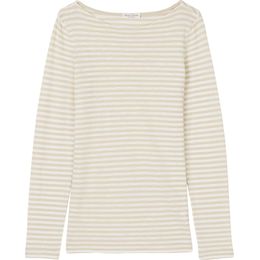 Marc O'Polo MARC O'POLO Damen Langarmshirt, wei&szlig;, Gr. L, geringelt, Single Jersey, Obermaterial: 100% Baumwolle, Shirts, im sch&ouml;nen Streifenmuster