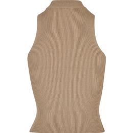 Urban Classics Damen Muskelshirt "Urban Classics Damen Ladies Short Rib Knit Turtleneck Top"unionbeige, Gr. XL, unifarben, 35% Polyacryl, 35%