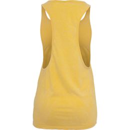 Urban Classics Damen Yoga & Relax Shirt "Urban Classics Damen Ladies Loose Burnout Tank"gelb, Gr. XL, unifarben, 65% Polyester, 35% Baumwolle, Tops