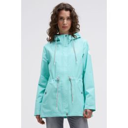 Funktionsjacke SOCCX, Damen, Gr. L, new aqua, Web, Material: 55% Baumwolle, 45% Polyamid, Futter: 100% Polyester, unifarben, regular fit lang, eingesetzt Windstopperb&uuml;ndchen, Jacken Funktionsjacke, mit Windbreaker-B&uuml;ndchen und Waterproof-Eingrifftaschen
