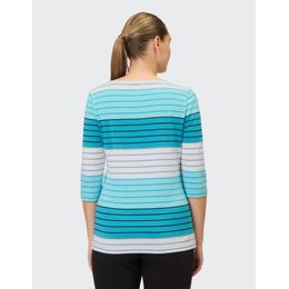 Joy Sportswear Damen 3/4-Arm-Shirt "3/4 ARM SHIRT LUANA", blau, Gr. 38, Obermaterial: 95% Baumwolle, 5% Elasthan, Shirts, 3/4-Arm-Schnitt, aus