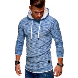 Kapuzensweatshirt behype "B-PHIL", Herren, Gr. M, blau, 65% Baumwolle, 35% Polyester, normal, ohne Ausschnitt, Sweatshirts, mit Kapuze und Kordelzug