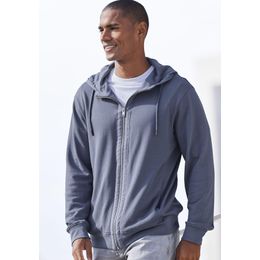 Herren Kapuzensweatjacke, blau, Gr. XXXL, AUTHENTIC LE JOGGER, unifarben, Sweatware, Obermaterial: 60% Baumwolle, 40% Polyester, Sweatjacken,