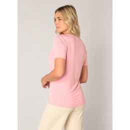 Base Level Damen T-Shirt "Yanic", rosa, Gr. 38, unifarben, Single Jersey, Obermaterial: 96% Viskose, 4% Elasthan, Shirts, mit V-Ausschnitt