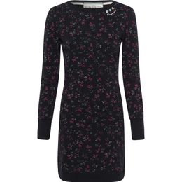 Ragwear Damen Sweatkleid "MENITA O", schwarz, Gr. L, bedruckt, gebl&uuml;mt, gemustert, kontrastfarbene Details, mehrfarbig, Sweatware, Obermaterial: 100%