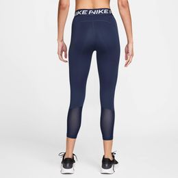 Nike Damen Trainingstights "W NP 365 TIGHT CROP"midnight navy, wei&szlig;, Gr. XL, Obermaterial: 83% Polyester, 17% Elasthan, Hosen