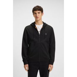 Kapuzensweatjacke BOSS Orange "Zetalky", Herren, Gr. 6XL, 001_schwarz, Sweatware, Obermaterial: 100% Baumwolle, unifarben, loose fit h&uuml;ftbedeckend, B&uuml;ndchen, Sweatjacken, mit K&auml;ngurutasche