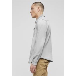Brandit Herren Langarmhemd "Brandit Herren Riley Denim Shirt", grau, Gr. 4XL, unifarben, 76% Baumwolle, 22% Polyester, 2% Elasthan, Hemden