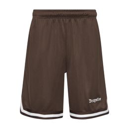 DROPSIZE Herren Shorts "Dropsize Herren Dropsize Logo Mesh Shorts"chocolate braun, Gr. M, 100% Polyester, Hosen