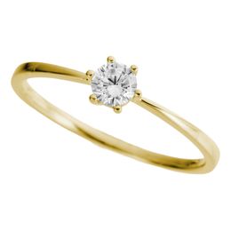 Goldring Firetti "Schmuck Geschenk Gold 333 Vorsteckring Verlobung Solit&auml;r Lab Grown" Gr. 16, gelbgoldfarben, Fingerringe, Damen, 16, 0,25 VS = sehr kleine Einschl&uuml;sse, Diamanten Gelbgold 333, 1,4mm, Diamanten, Gelbgold 333, Goldring, mit Brillant