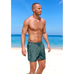 s.Oliver Herren Badeshorts, blau, Gr. XL, unifarben, Recycling-Polyester, Badehosen, mit Markenschriftz&uuml;gen
