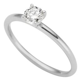 Firetti Damen Goldring "Schmuck Geschenk Gold 333 Vorsteckring Verlobung Solit&auml;r Lab Grown", 16, 0,3 VS = sehr kleine Einschl&uuml;sse, Diamanten Wei&szlig;gold