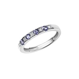 Damen Fingerring "Gold 333 mit Tansanit und Diamant 0,025ct.", 054 (17,2), 0,03 P2 = erkennbare Einschl&uuml;sse, Gold, wei&szlig;, Diamonds by Ellen K., Gold,