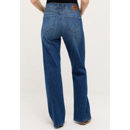 Angels Damen High-waist-Jeans "Liz Smart", blau, Gr. 46, unifarben, Denim/Jeans, Obermaterial: 91% Baumwolle, 6% Polyester, 3% Elasthan, Jeans, mit