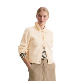 Marc O'Polo Cardigan MARC O'POLO "aus weichem Merinowolle-Mix", Damen, Gr. M, raw cream, Obermaterial: 80% Wolle, 20% Polyamid, unifarben, loose fit, Rippb&uuml;ndchen, Strickjacken