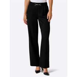 Webhose CREATION L PREMIUM, Damen, Gr. 46, Normalgr&ouml;&szlig;en, schwarz, 46% Viskose, 27% Leinen, 27% Lyocell, unifarben, Hosen