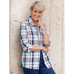 Classic Basics Damen Karobluse, bunt, Gr. 48, gemustert, mehrfarbig, 65% Polyester, 35% Baumwolle, Blusen