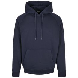 Rundhalspullover Urban Classics "Urban Classics Herren Blank Hoody", Herren, Gr. L, midnightnavy, 65% Baumwolle, 35% Polyester, unifarben, loose fit, ohne Ausschnitt, Pullover Rundhalspullover