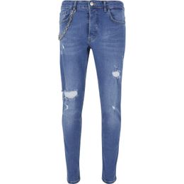 2Y Premium Herren Bequeme Jeans "2Y Premium Herren 2Y Tapered Fit Jeans", blau, Gr. 32, unifarben, 98% Baumwolle, 2% Elasthan, Jeans