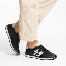 Ara Damen Sneaker "PORTOFINO", Gr. 39, schwarz-wei&szlig;, Glattleder, Schuhe, Freizeitschuh, Halbschuh, Schn&uuml;rschuh in Bequemweite G 1/2 (= weit)