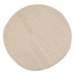 Wollteppich Theko, H:24mm &Oslash;:150cm, beige, Schurwolle, Wohnzimmer, Teppiche, "Taza Royal, handgekn&uuml;pft", echter Berber Teppich aus Marokko, reine