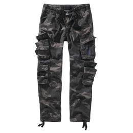Brandit Herren Stoffhose "Brandit Herren Pure Slim Fit Trouser"schwarzcamo, Gr. L, 100% Baumwolle, Hosen