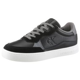 Herren Plateausneaker "CLASSIC CUPSOLE MG WMM", Calvin Klein Jeans, Gr. 44, schwarz, Leder, Lederimitat, unifarben mit Farbeinsatz, Schuhe,