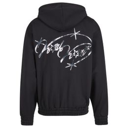 Karl Kani Herren Sweater "Karl Kani Karl Kani Authentic Star Logo OS Full Zip Hoodie", schwarz, Gr. M, bedruckt, 80% Baumwolle, 20% Polyester,