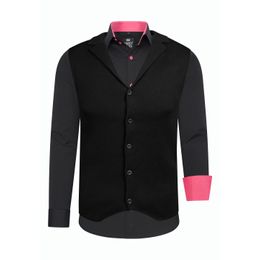 Rusty Neal Herren Langarmhemd, schwarz, Gr. M, mehrfarbig, 60% Baumwolle, 37% Polyester, 3% Elasthan, Hemden, inklusive Langarmhemd und Weste