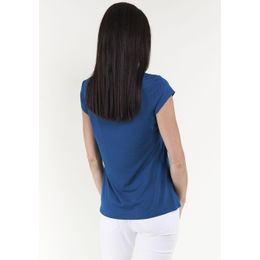 Seidel Moden Damen T-Shirt, blau, Gr. 50, unifarben, Jersey, Obermaterial: 95% Viskose, 5% Elasthan, Shirts, mit Kappen&auml;rmel, MADE IN GERMANY