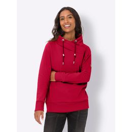 Heine Damen Sweatshirt, rot, Gr. 36, unifarben, 50% Baumwolle, 50% Polyester, Sweatshirts
