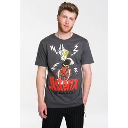logoshirt Herren T-Shirt "Asterix - Der Gallier", grau, Gr. L, bedruckt, 100% Baumwolle, Shirts, mit Retro-Print