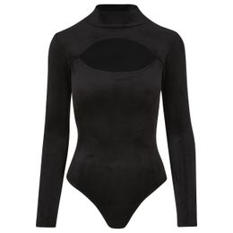 Body Urban Classics "Urban Classics Damen Ladies Velvet Cut-Out Turtleneck Body", Damen, Gr. 3XL, US-Gr&ouml;&szlig;en, schwarz, 93% Polyester, 7% Elasthan, Bodys Body
