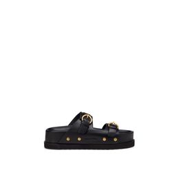Marc O'Polo MARC O'POLO Damen Sandale "mit verstellbaren Riemen", Gr. 40, schwarz, Obermaterial: 100% Leder, unifarben, Schuhe