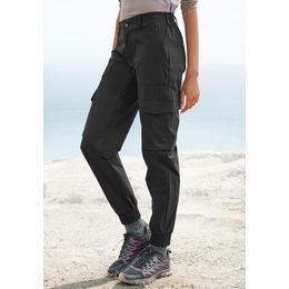 Damen Trekkinghose, schwarz, Gr. 50, VIVANCE ACTIVE BY LASCANA, unifarben, Obermaterial: 92% Polyamid, 8% Elasthan, Hosen, sportlicher Cargo Jogger