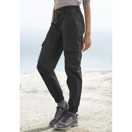 Damen Trekkinghose, schwarz, Gr. 38, VIVANCE ACTIVE BY LASCANA, unifarben, Obermaterial: 92% Polyamid, 8% Elasthan, Hosen, sportlicher Cargo Jogger