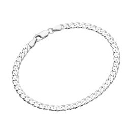 Smart Jewel Damen Panzerarmband "Panzerkette diamantiert, massiv, Silber 925", 19cm, Silber 925 (Sterlingsilber), silber, Silber 925