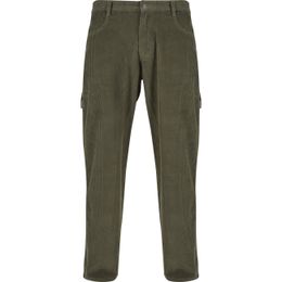 Urban Classics Herren Stoffhose "Urban Classics Corduroy Carpenter Pants"olive, Gr. 38, unifarben, 100% Baumwolle, Hosen