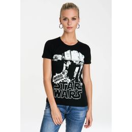 logoshirt Damen T-Shirt "AT-AT", schwarz, Gr. XS, bedruckt, 100% Baumwolle, Shirts, mit lizenziertem Originaldesign