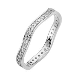 OROLINO Damen Fingerring "333/- Wei&szlig;gold glanz synth. Zirkonia", 058 (18,5), Gold, wei&szlig;, Gold, Fingerringe