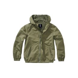 Brandit Kinder Allwetterjacke "Brandit Herren Kids Summer Windbreaker Frontzip"olive, Gr. 146, unifarben, 100% Polyester, Jacken