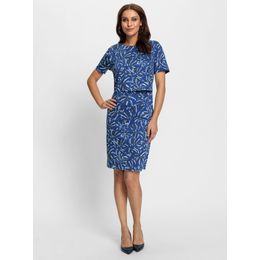 Lady Damen Druckkleid "Kleid", blau, Gr. 18, gemustert, mehrfarbig, 97% Baumwolle, 3% Elasthan, Kleider