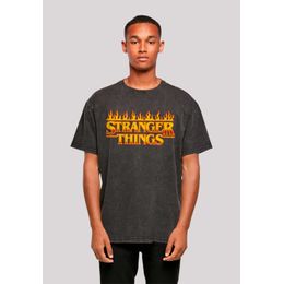 F4NT4STIC Damen T-Shirt "Stranger Things Fire Logo Women Netflix TV Series", schwarz, Gr. L, Obermaterial: 100% Baumwolle, Shirts, Premium Qualit&auml;t