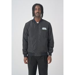 Cleptomanicx Herren Bomberjacke "Grave Gull", schwarz, Gr. S, bestickt, 100% Polyester, Jacken, in lockerem Schnitt